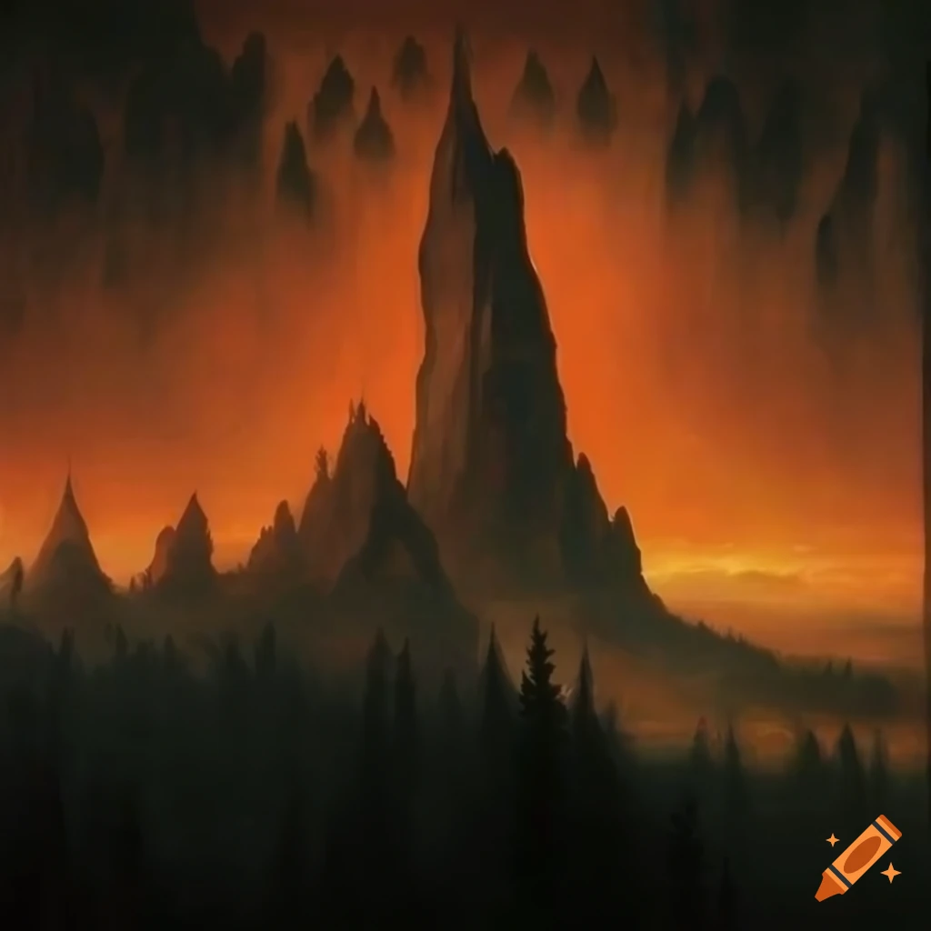 Masterful and intricate landscape with stunning maple lighting on Craiyon