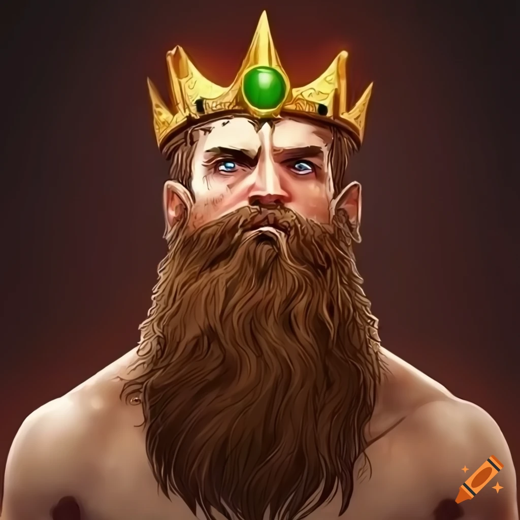 Forest god with crown and big beard on Craiyon