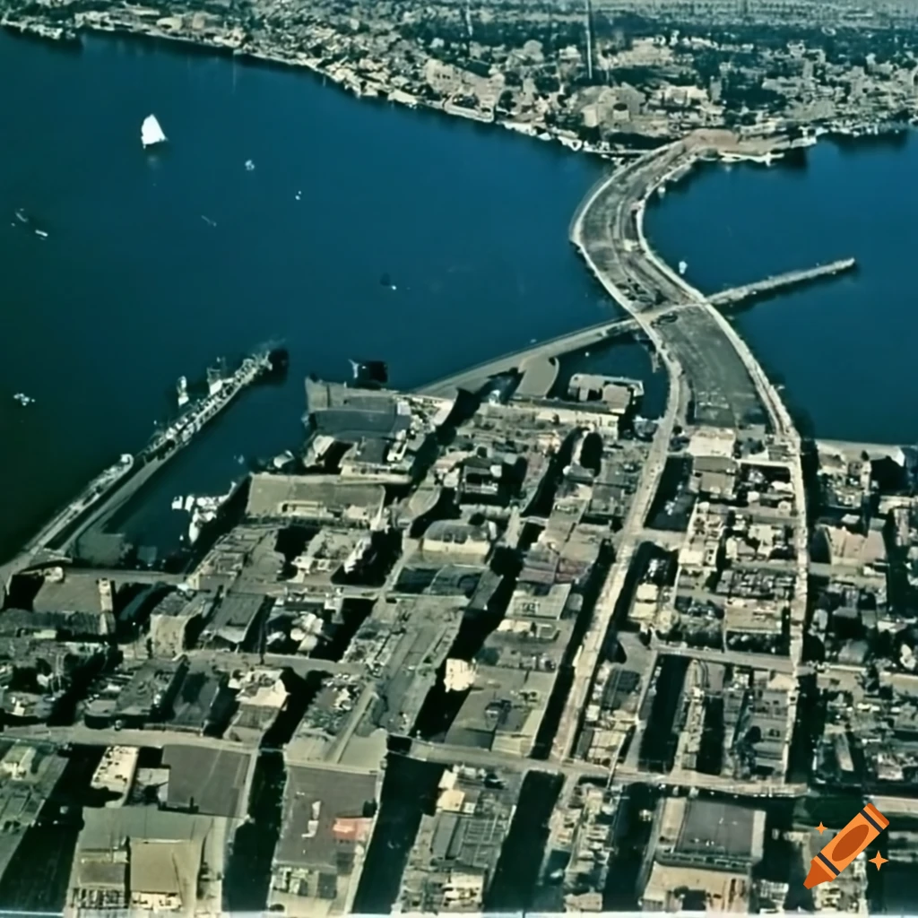 Aerial view of Green Bay, Wisconsin in 1971 on Craiyon