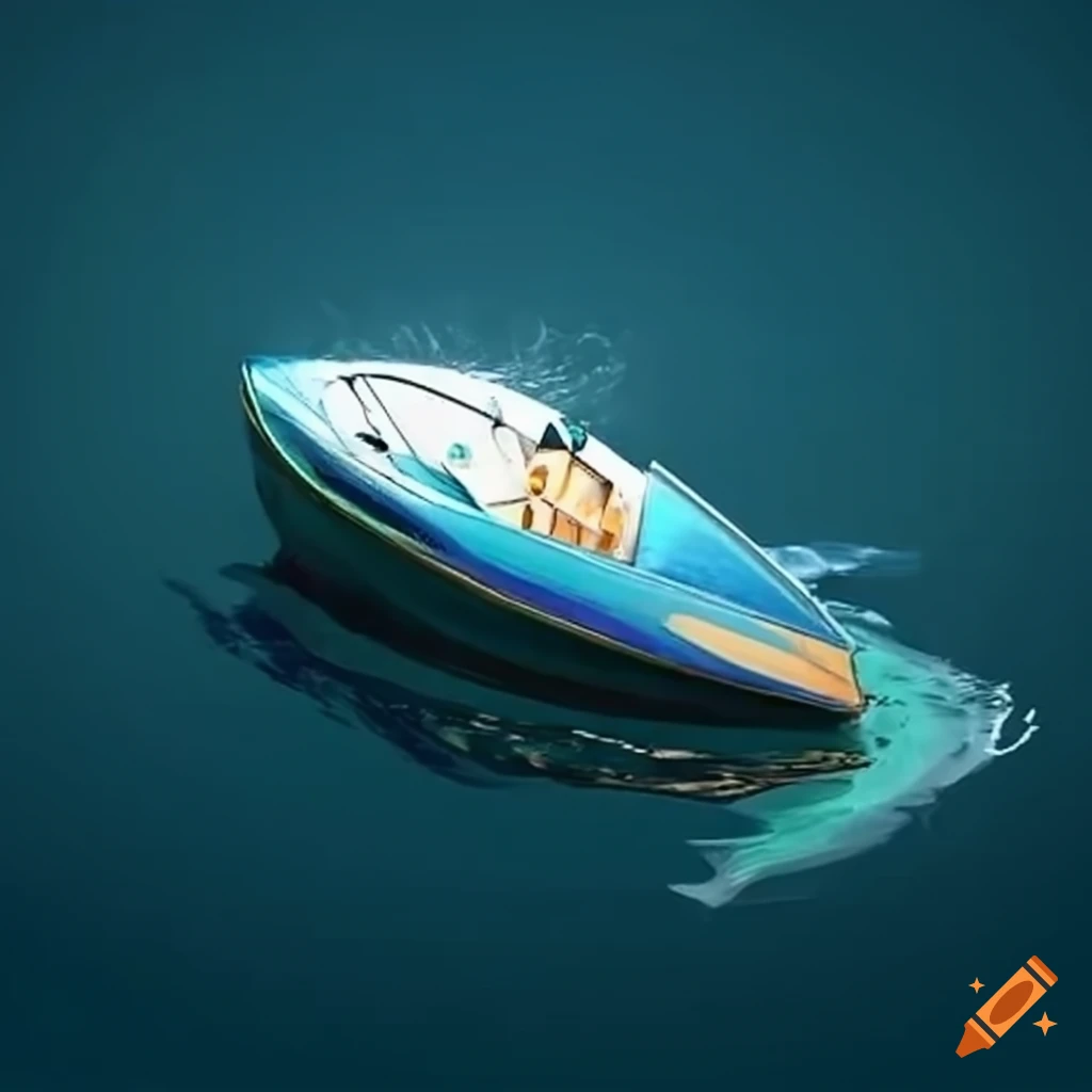 Sinking speed boat on Craiyon