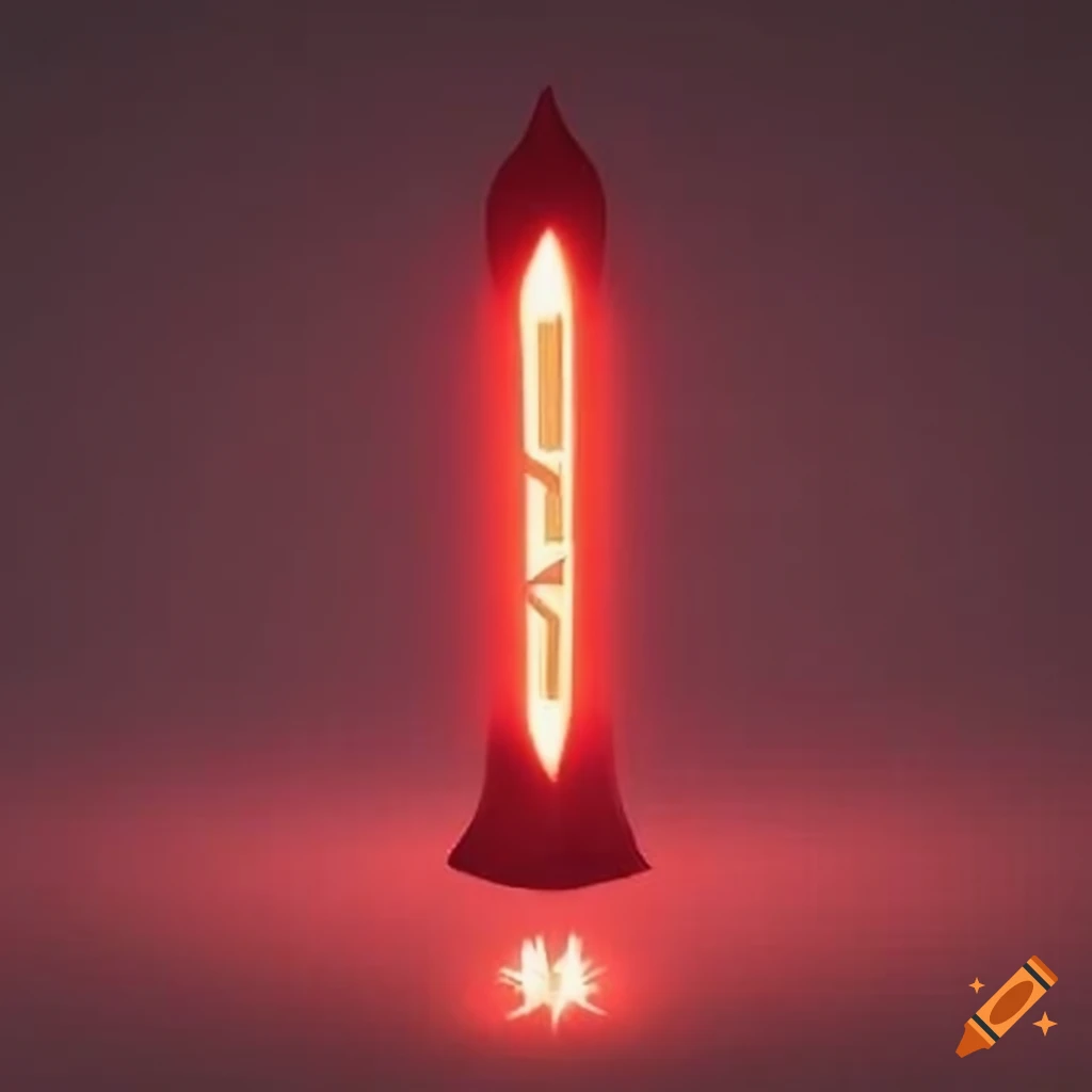 Red glowing rune monolith pillar on Craiyon