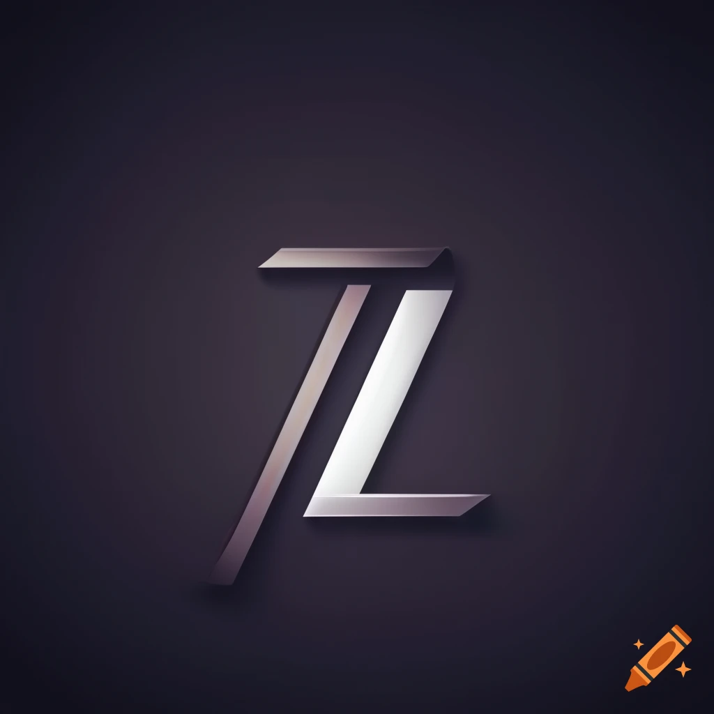 Sleek modern logo with bold letters V and L on black background on Craiyon