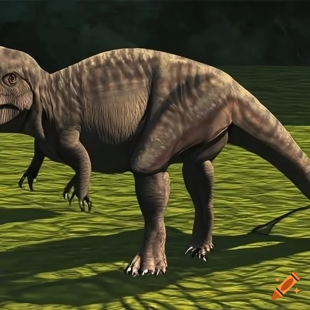 Pachycephalosaurus dinosaur in its forest environment with intricate ...