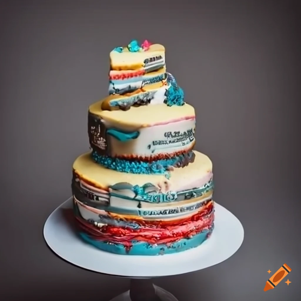 Birthday cake replicating a transit map for a train operator on Craiyon