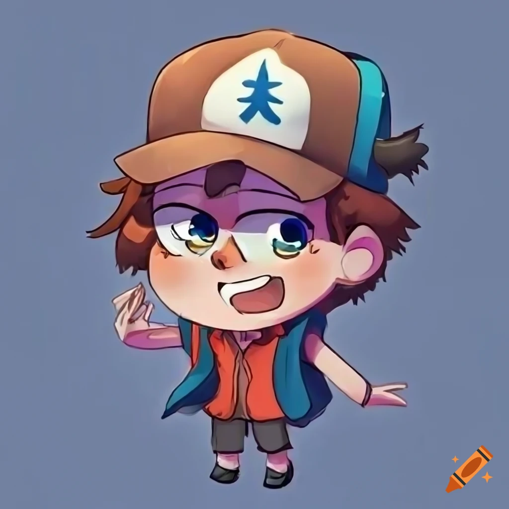 Chibi anime style of dipper pines character on Craiyon