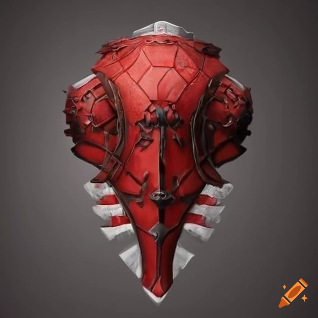 Red bulky shoulder armor on Craiyon