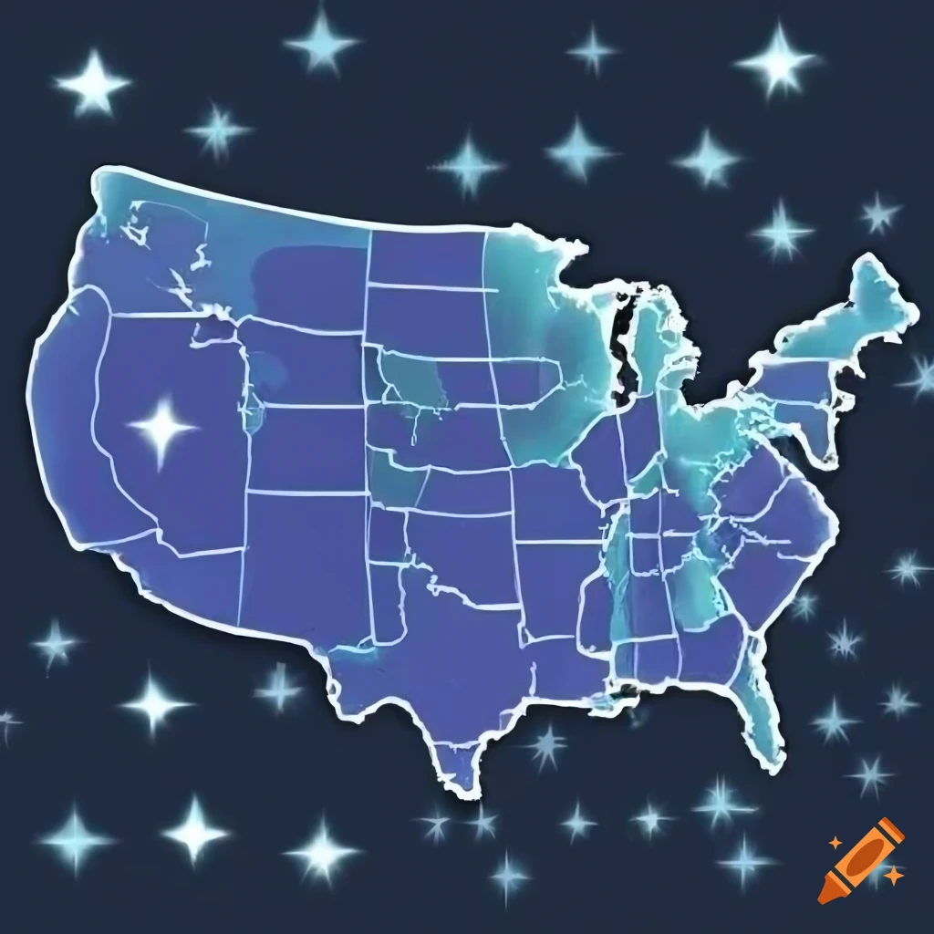 United states map with stars elements on Craiyon