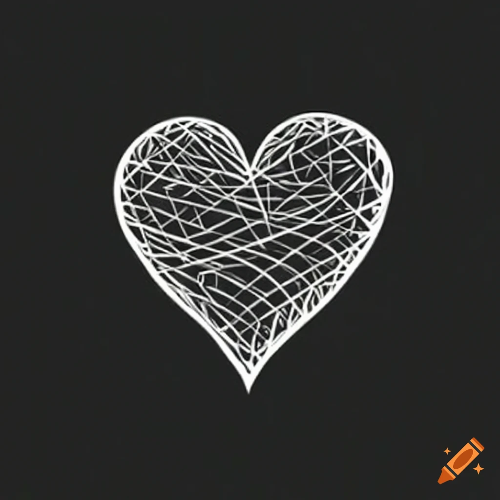 Heart shaped string art on Craiyon