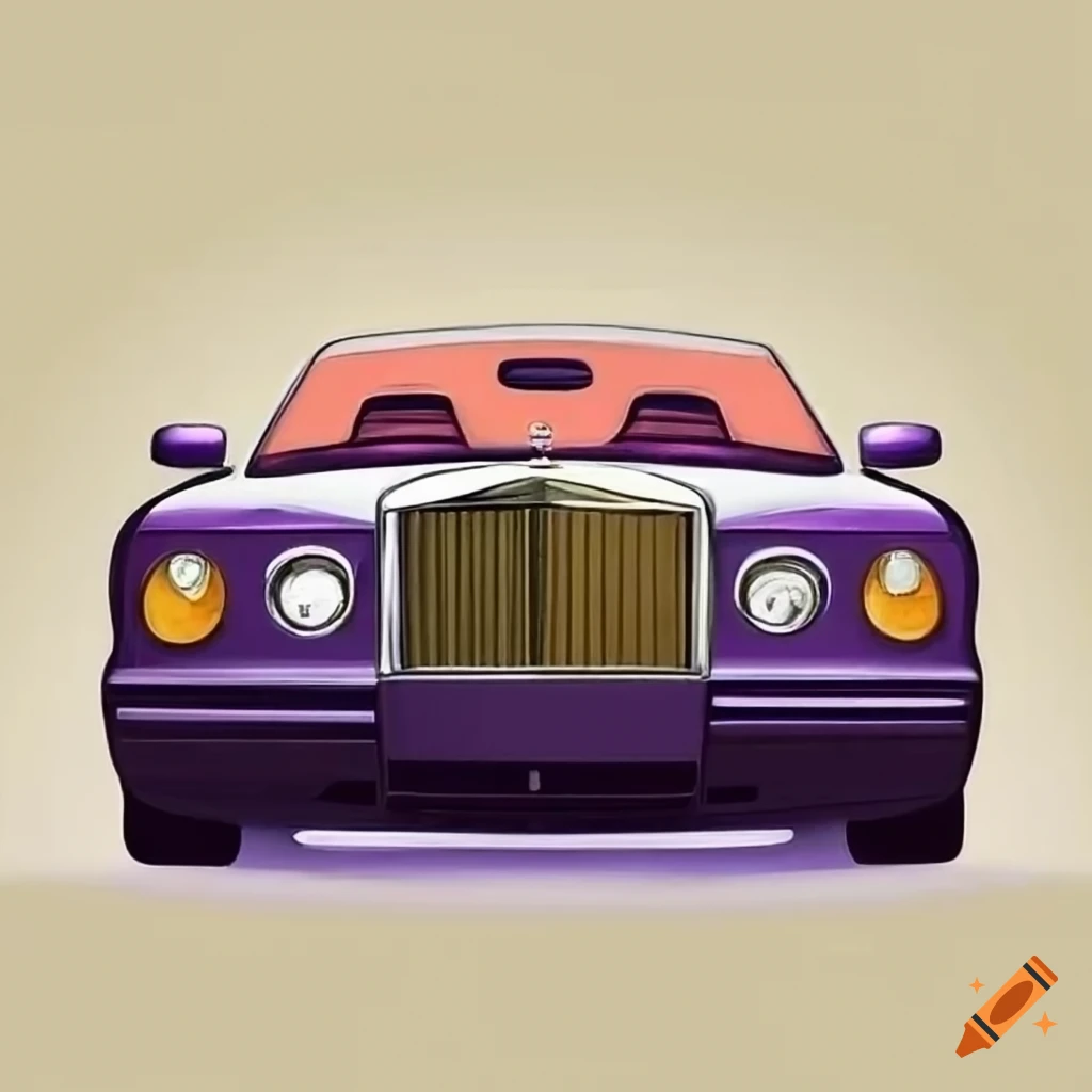 1995 rolls royce bentley azure front view in cartoon style on Craiyon