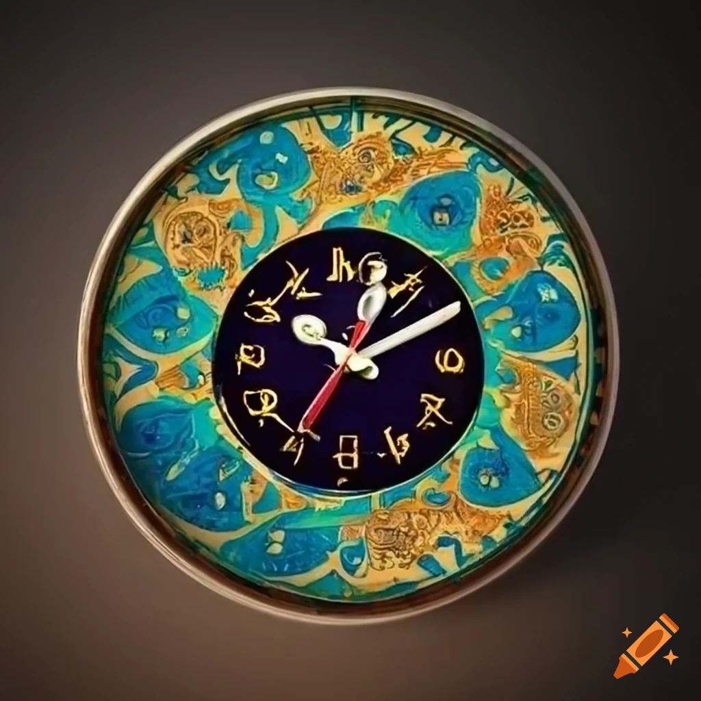 Iranian culture wall clock on Craiyon