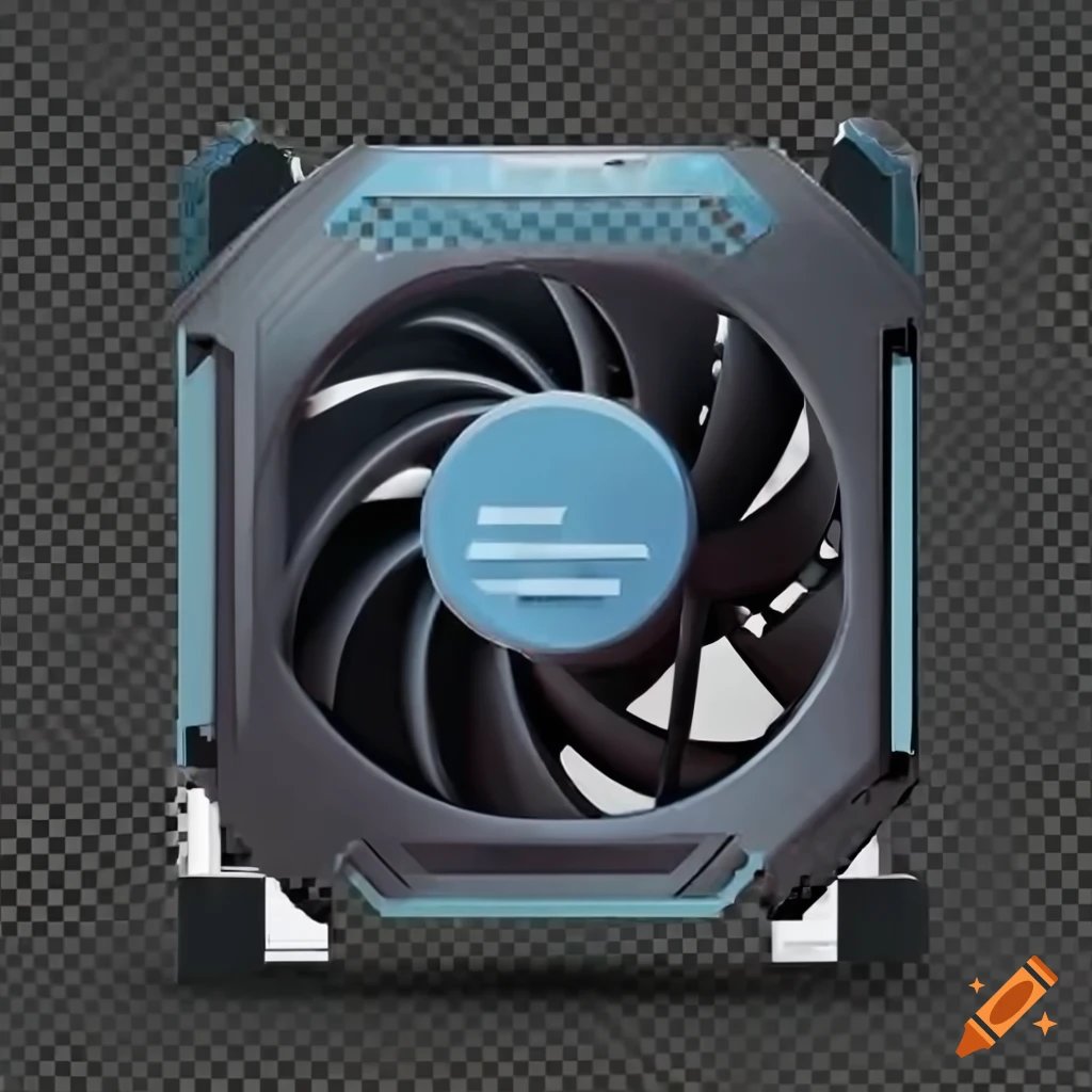 Cpu fan on transparent background on Craiyon