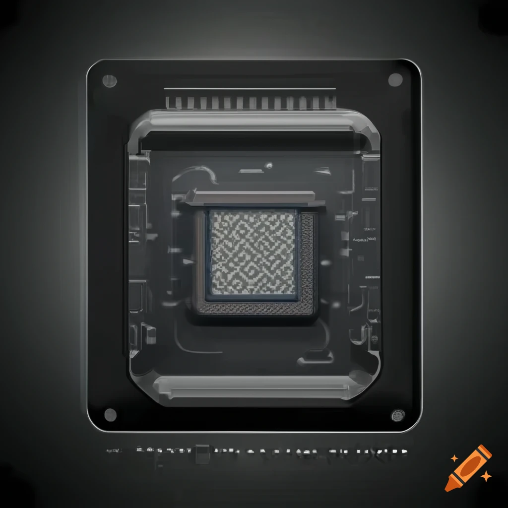 Black cpu on a transparent background on Craiyon