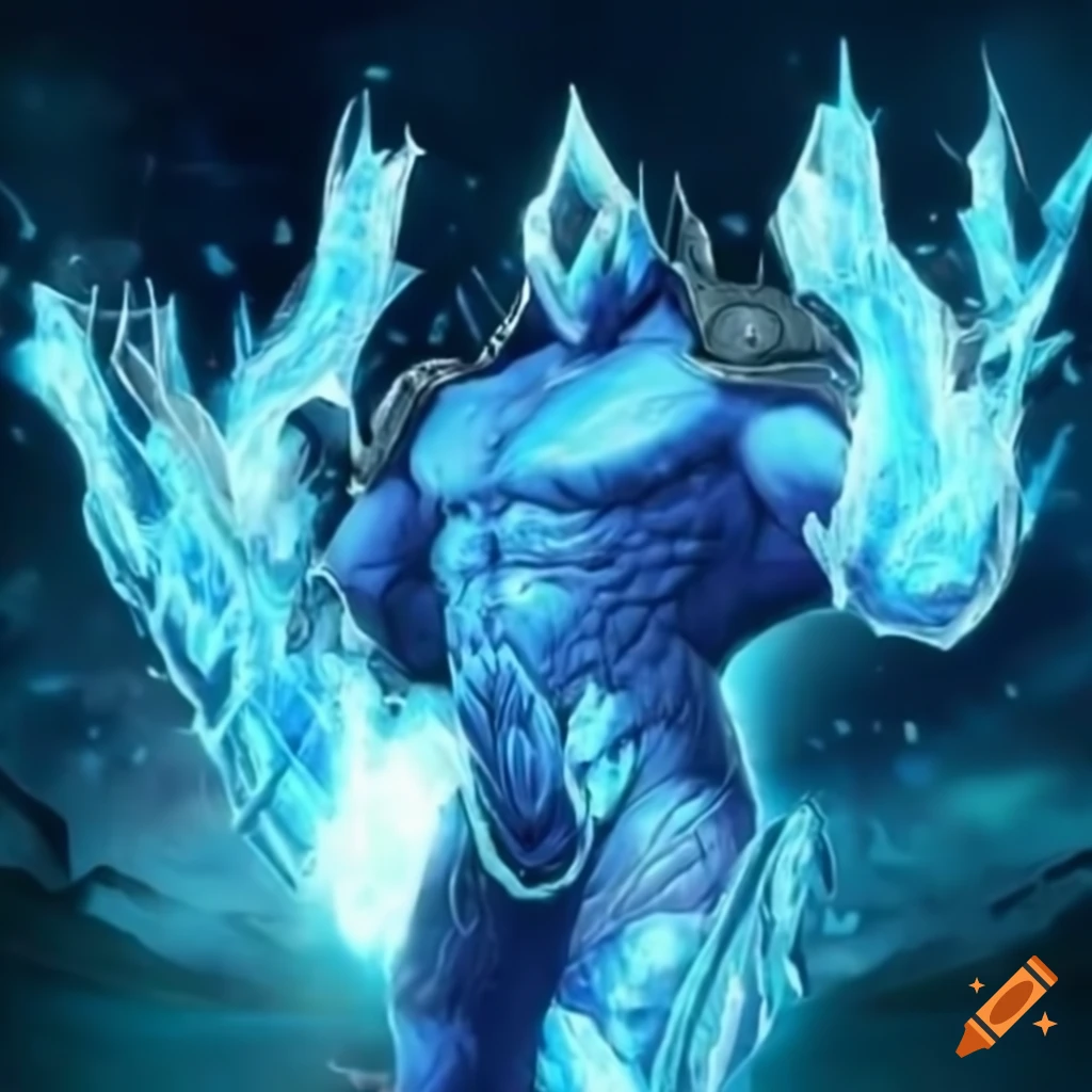 Stunningly detailed picture of the elemental hero ice on Craiyon