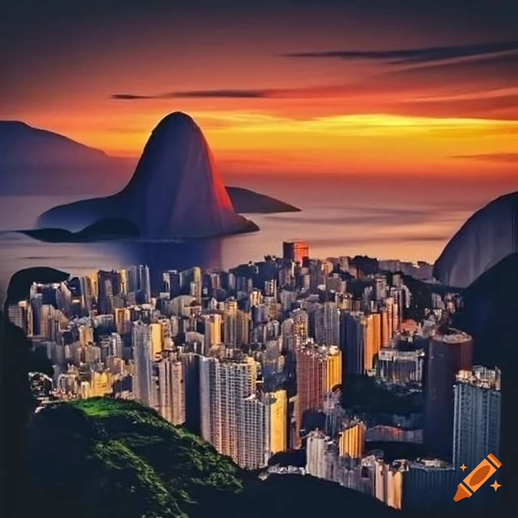 Vibrant city scene of rio de janeiro on Craiyon