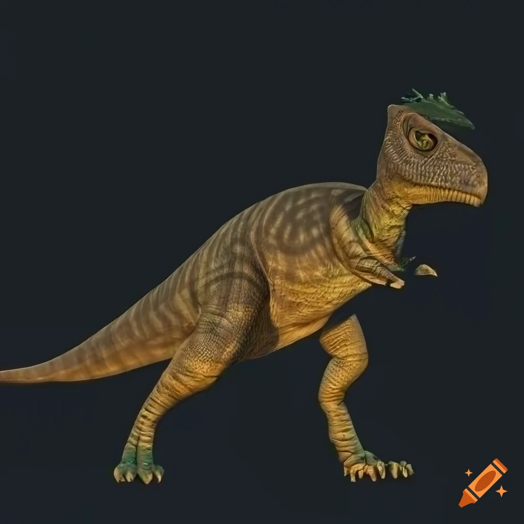 Pachycephalosaurus dinosaur with striking color pattern and detailed ...
