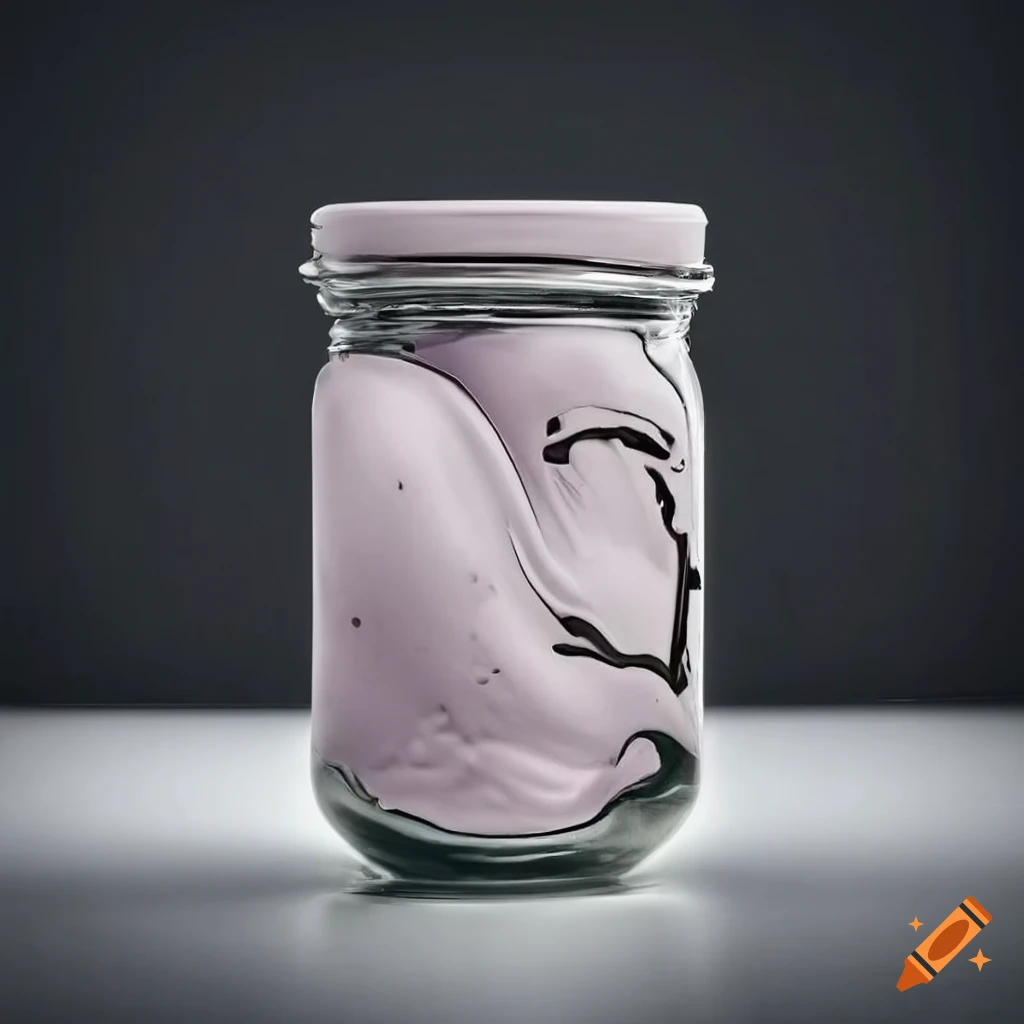 Jar filled with milky liquid on Craiyon
