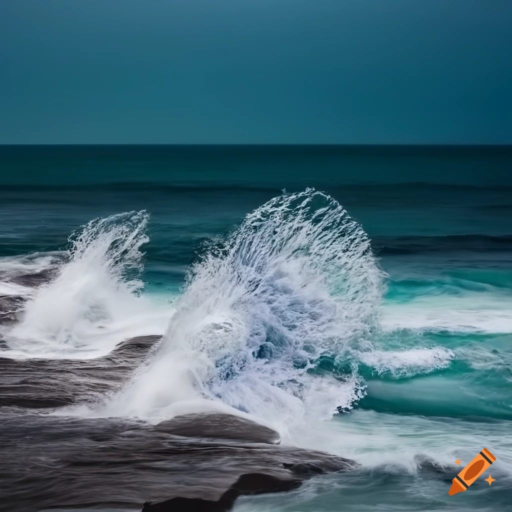 Crashing waves in high definition on Craiyon