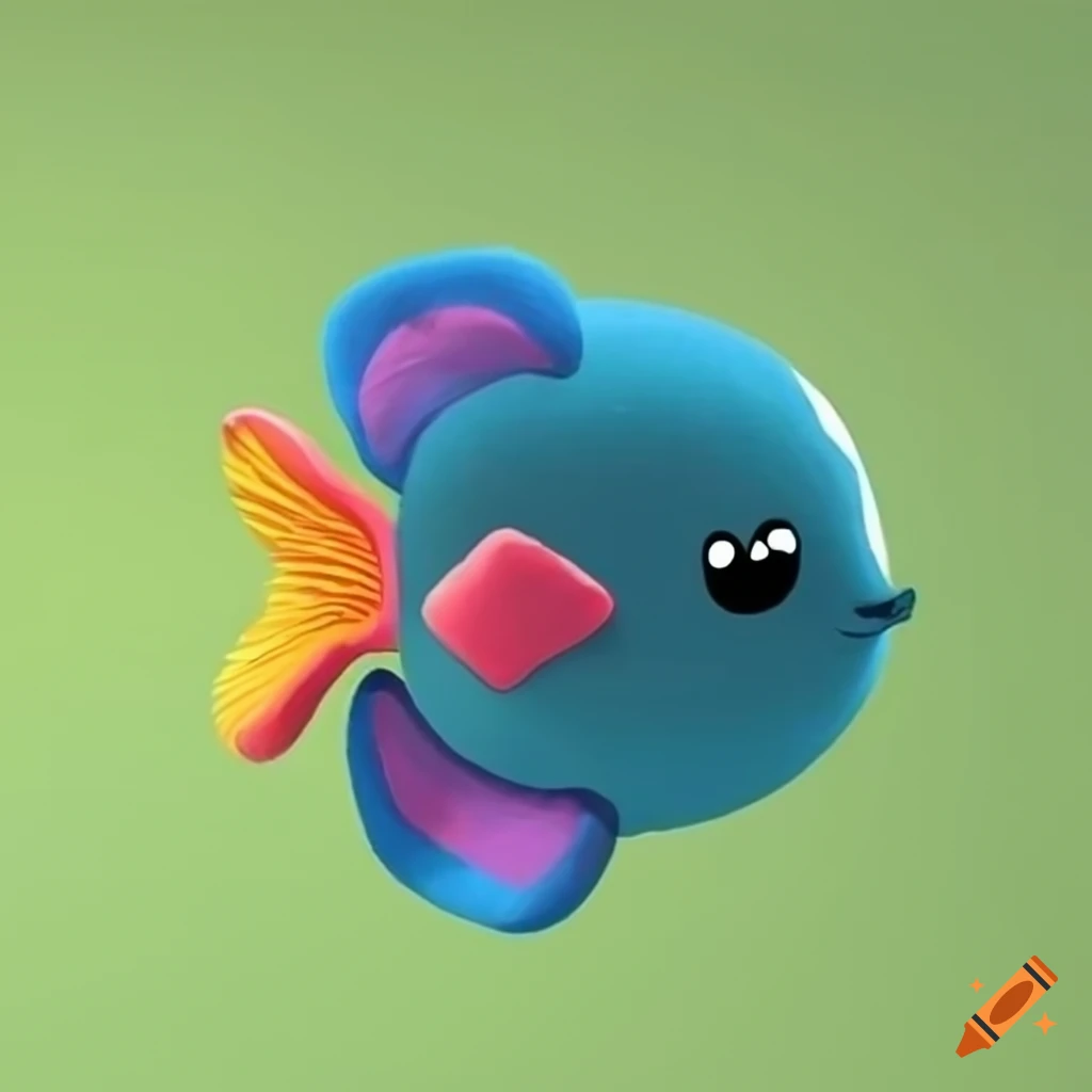 Colorful sunfish in a cute illustration on Craiyon
