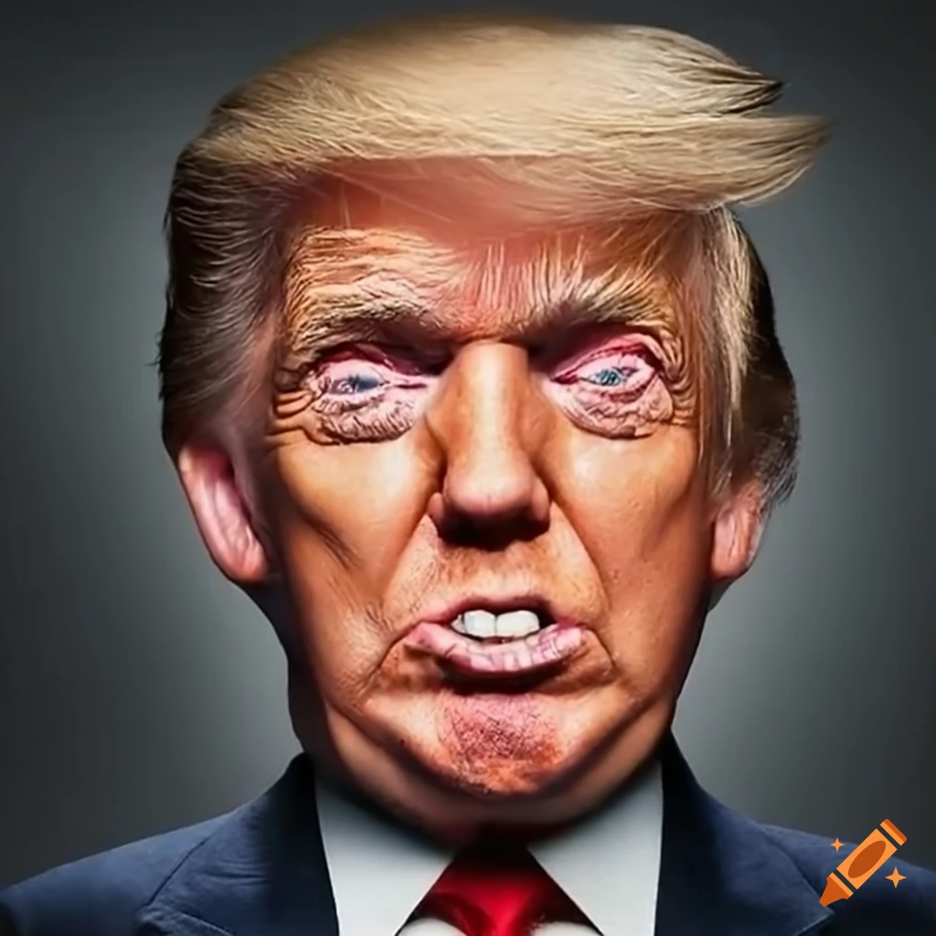 Angry yelling face of a political figure on a campaign yard sign on Craiyon