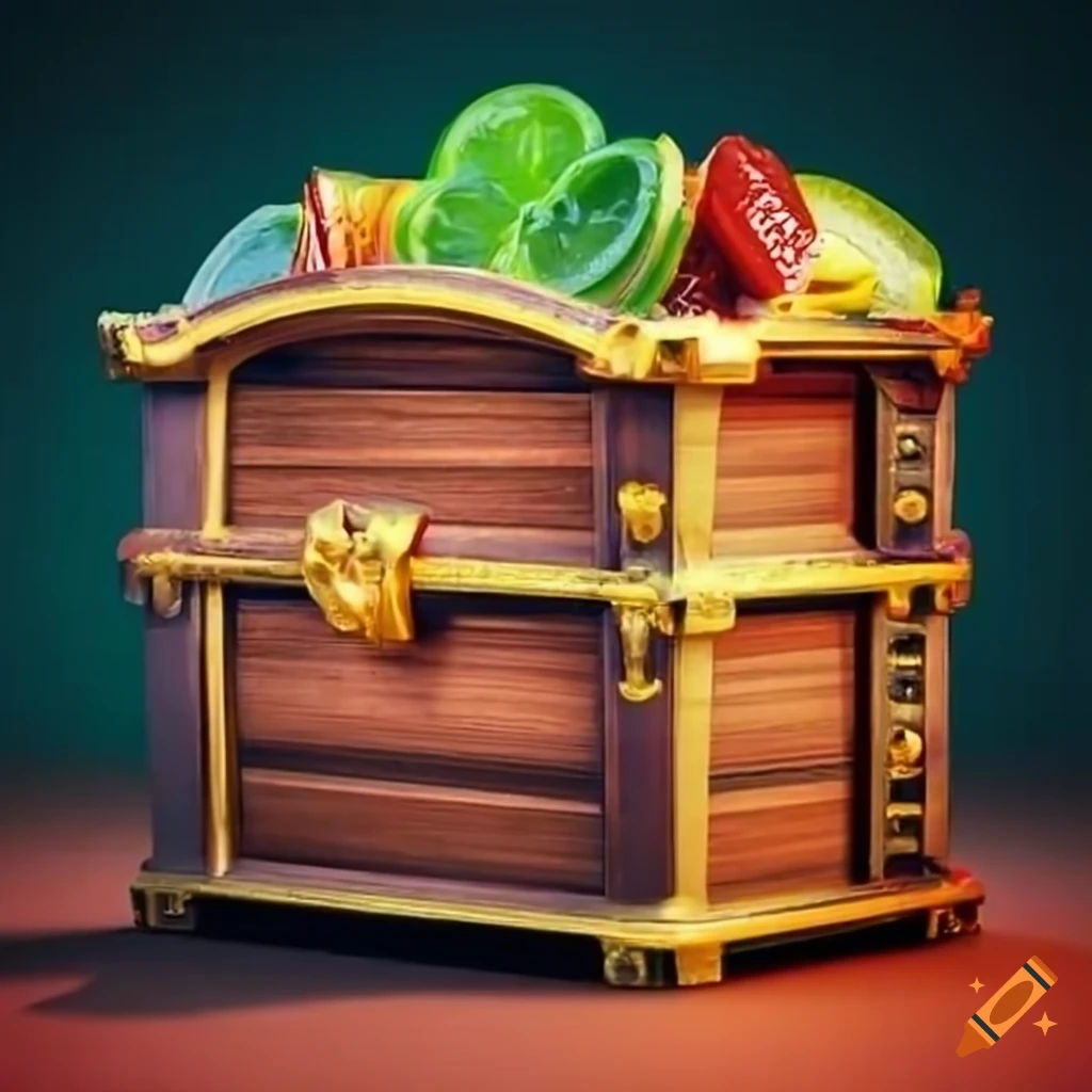 Treasure chest filled with super juice on Craiyon