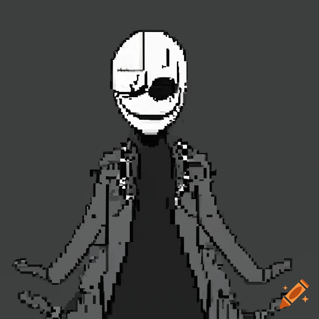 W. D. Gaster unused sprites in a mysterious and dark void on Craiyon