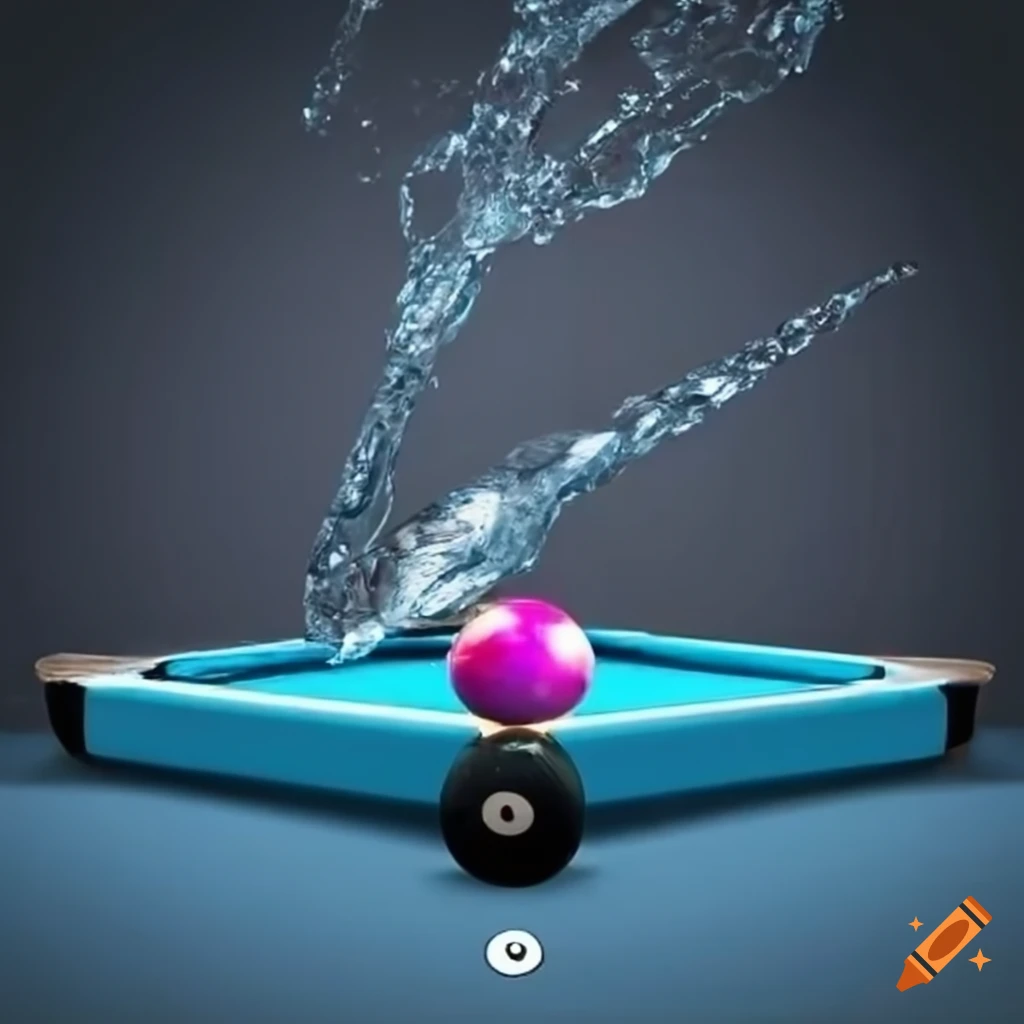 Water flowing out of a pool table on Craiyon