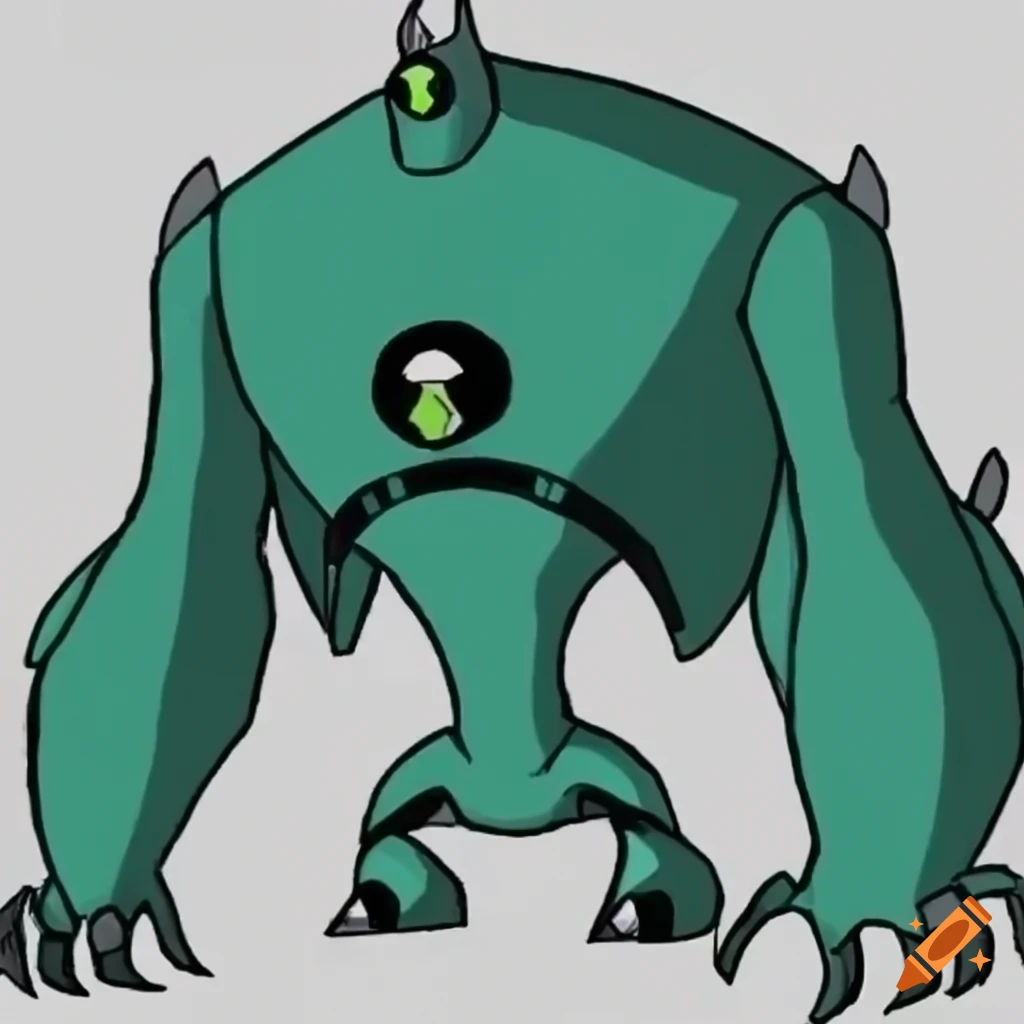 Drawing of a new ben 10 alien character on Craiyon
