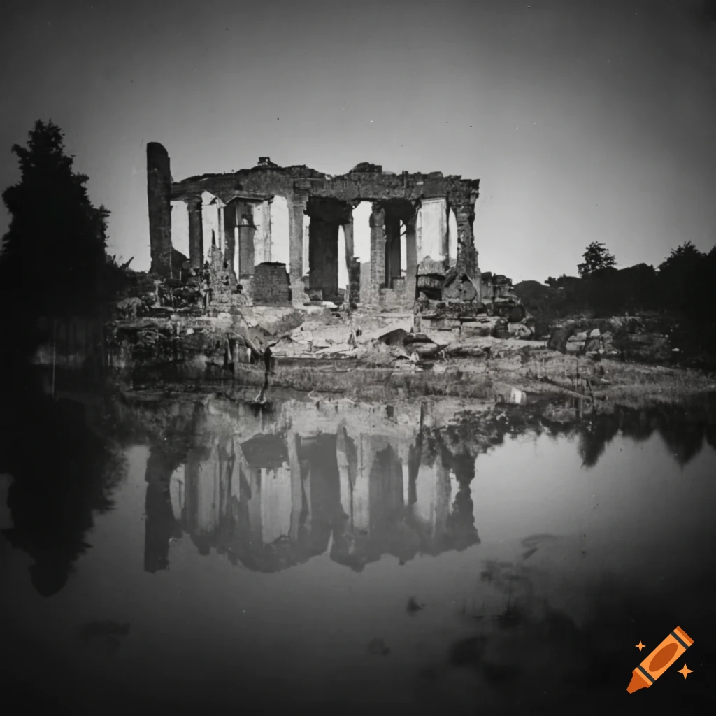 Detailed photograph of abkhazian ruins from 1936, showcasing soviet ...