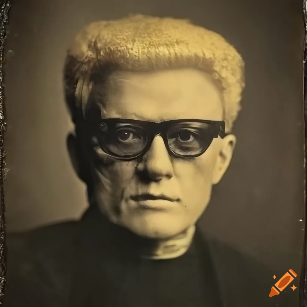 Vintage tintype portrait of german singer heino in traditional dress on ...