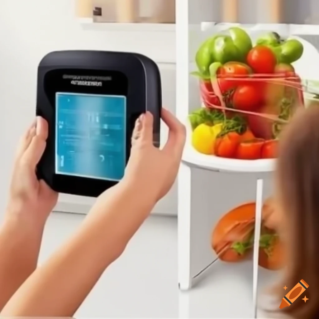 Scanner/portable device displaying the nutrients of food on Craiyon