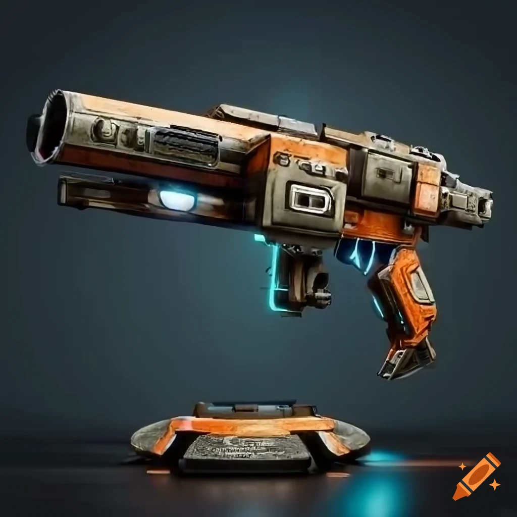 Radiation orb launcher inspired by titanfall 2 in full side view on Craiyon