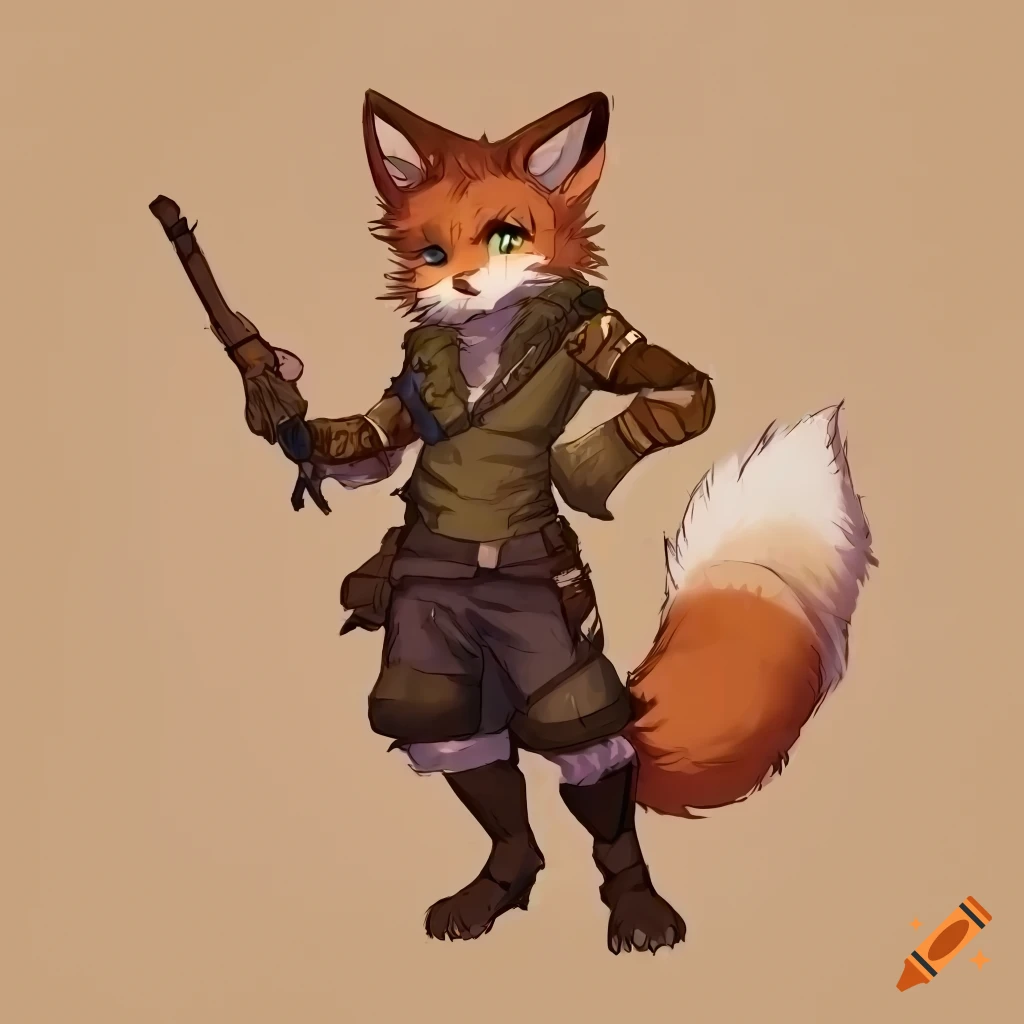 Cute male halfling fox hybrid with platinum fur in anime style on Craiyon