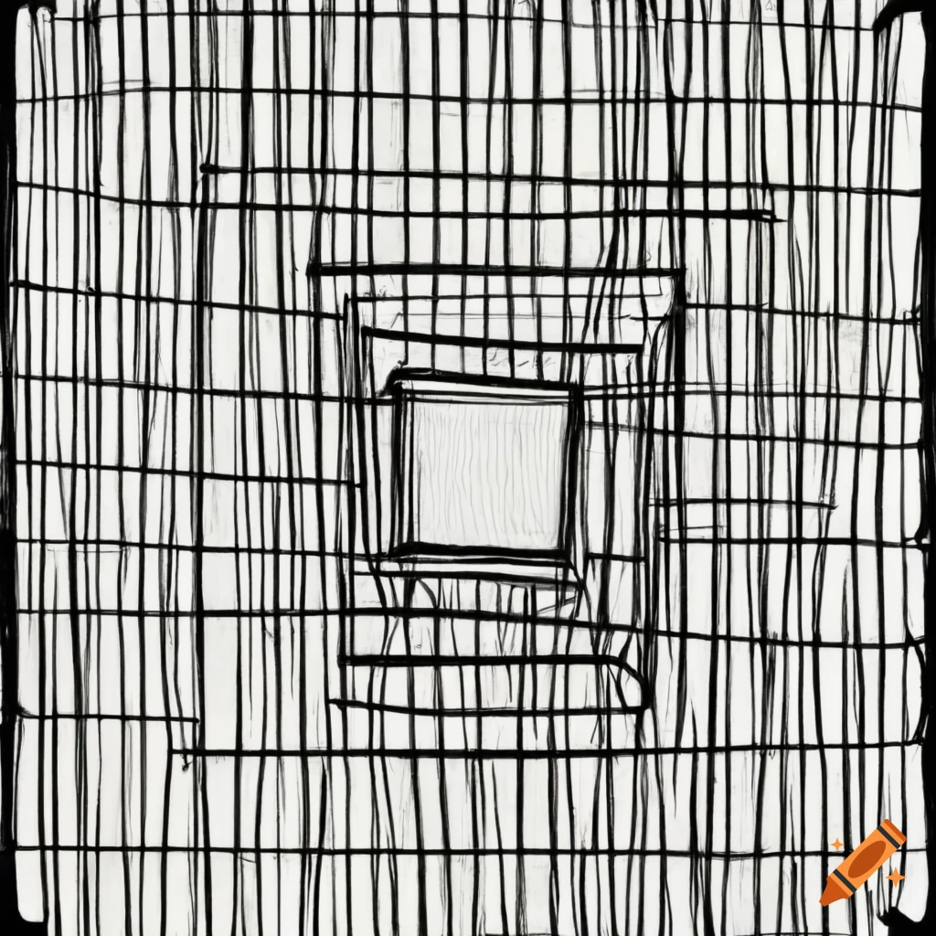 Pen and ink drawing of intersecting lines on Craiyon