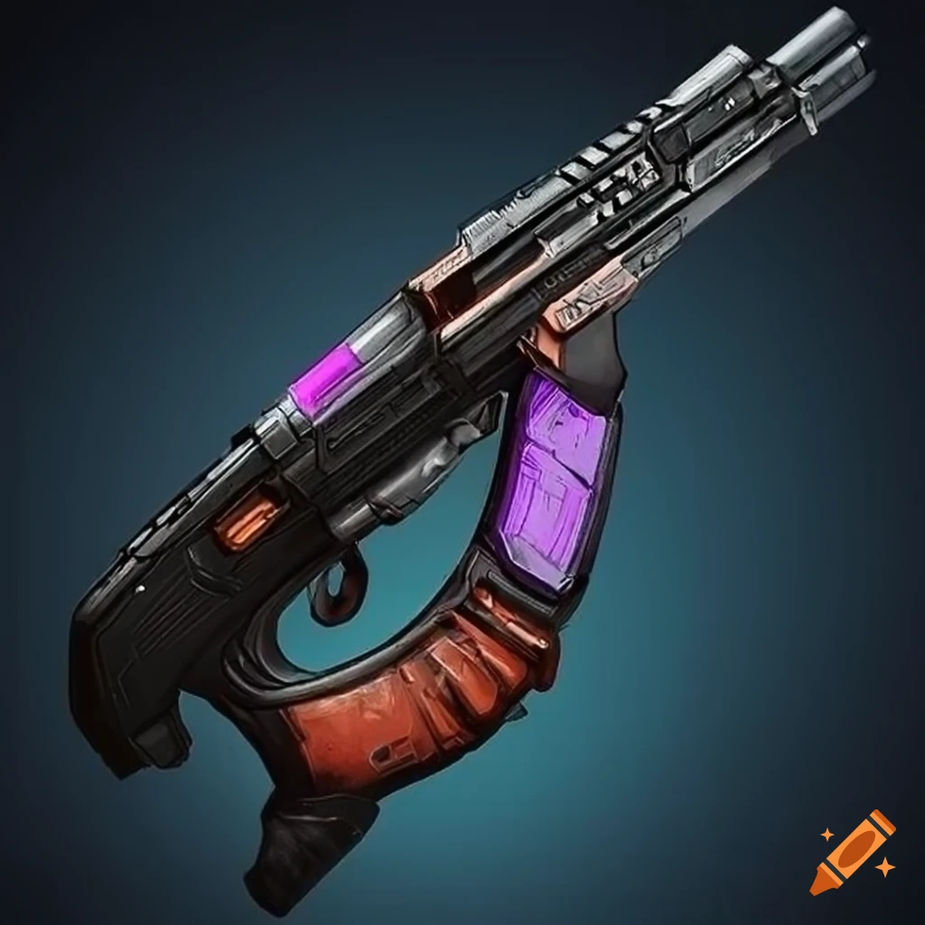 Sci-fi cyberpunk shotgun on Craiyon