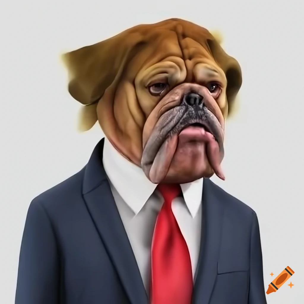 3d realistic depiction of donald trump as a bulldog on Craiyon
