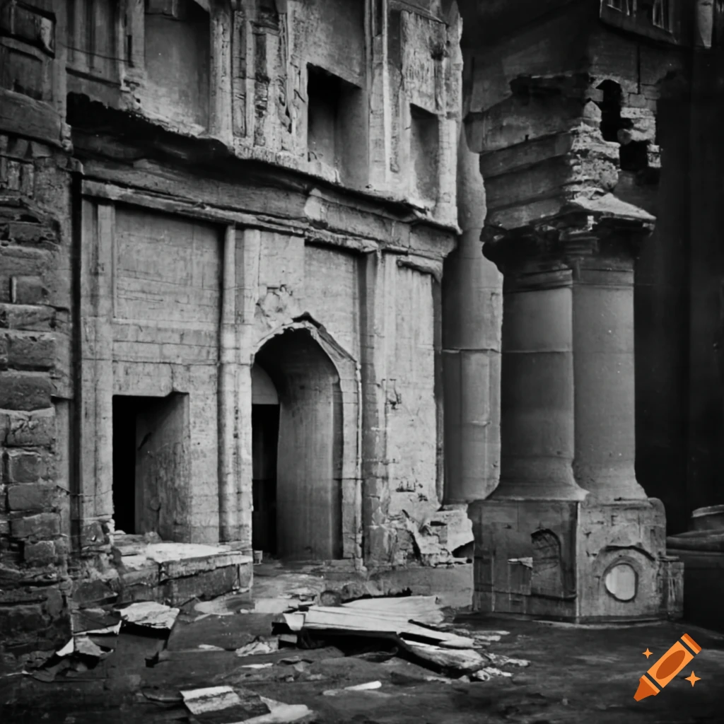 Detailed photograph of abkhazian ruins from 1936, showcasing soviet ...