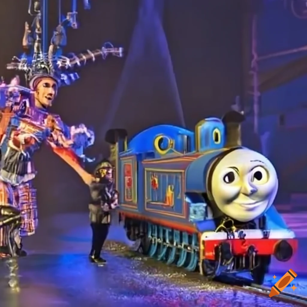 Starlight express featuring thomas the tank engine on Craiyon