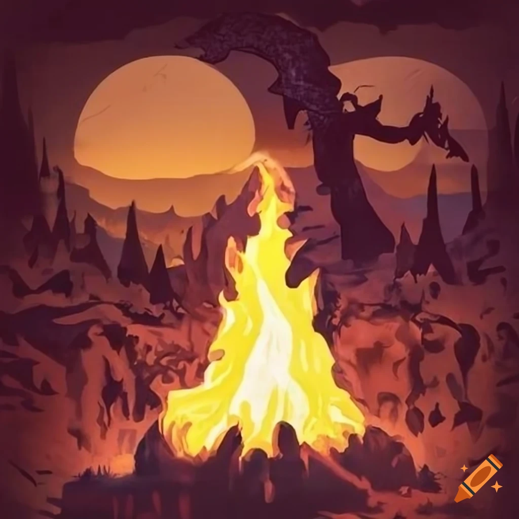 Poster for bonfire and ghost story contest on walpurgisnacht on Craiyon