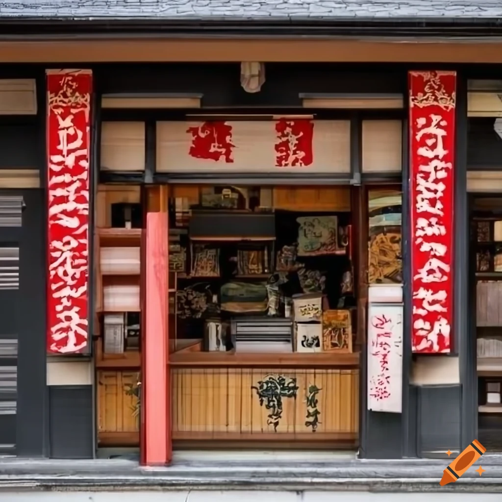 Front view of a japanese shop on Craiyon