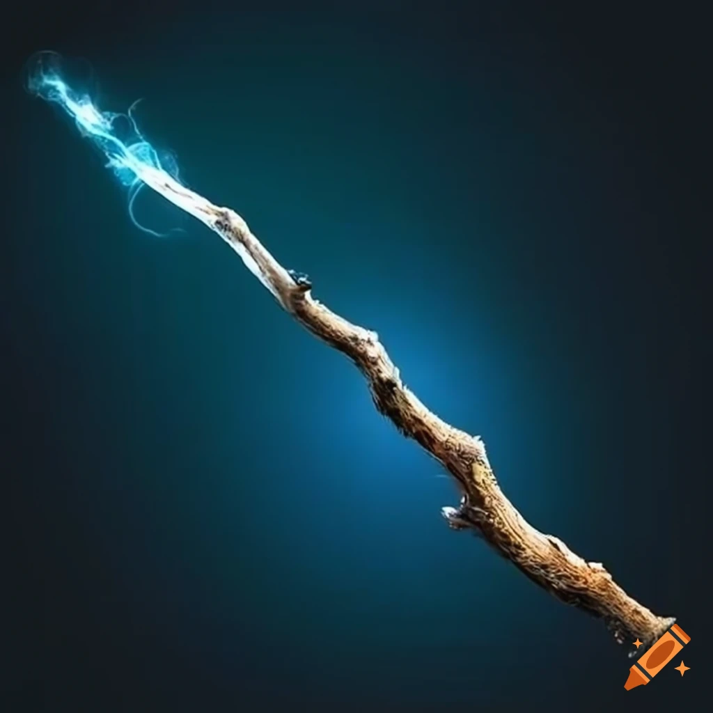 Magic wand made from a dry branch on Craiyon