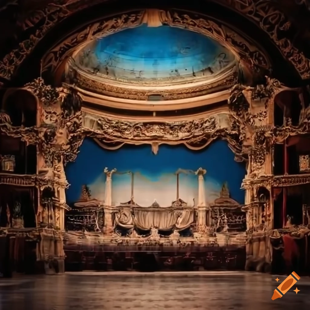 Elaborate opera stage with stunning sets and costumes on Craiyon