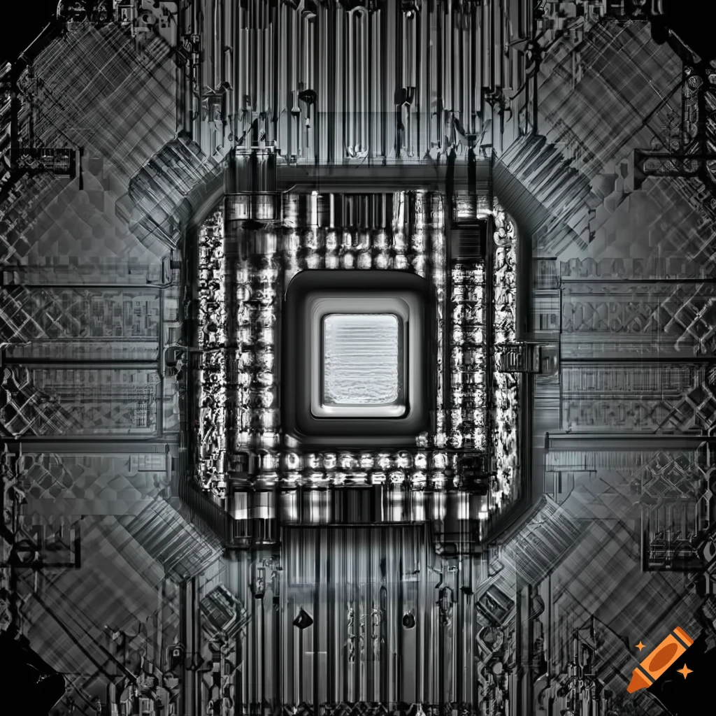 Black CPU on transparent background on Craiyon