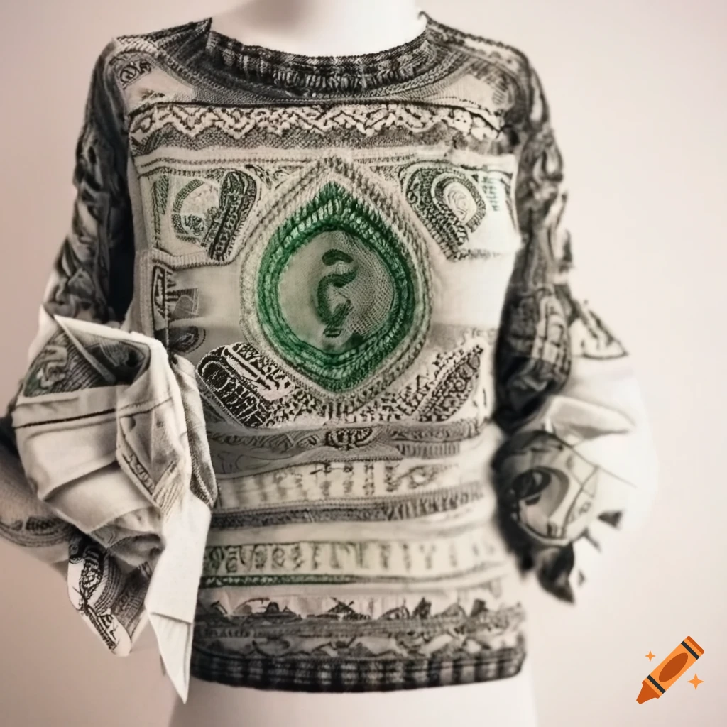 Origami dollar bill sweater on Craiyon