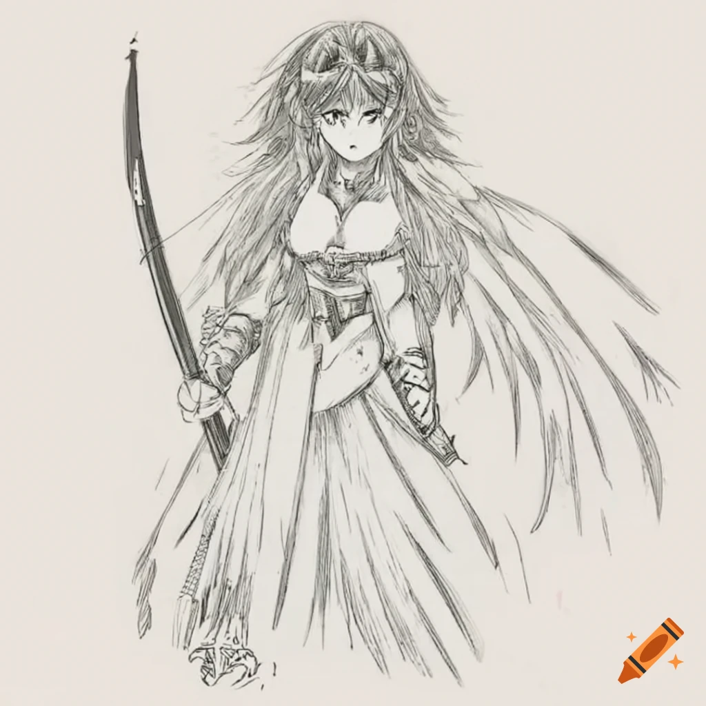 Manga panel of an angel warrior in action in kentaro miura's unique ...