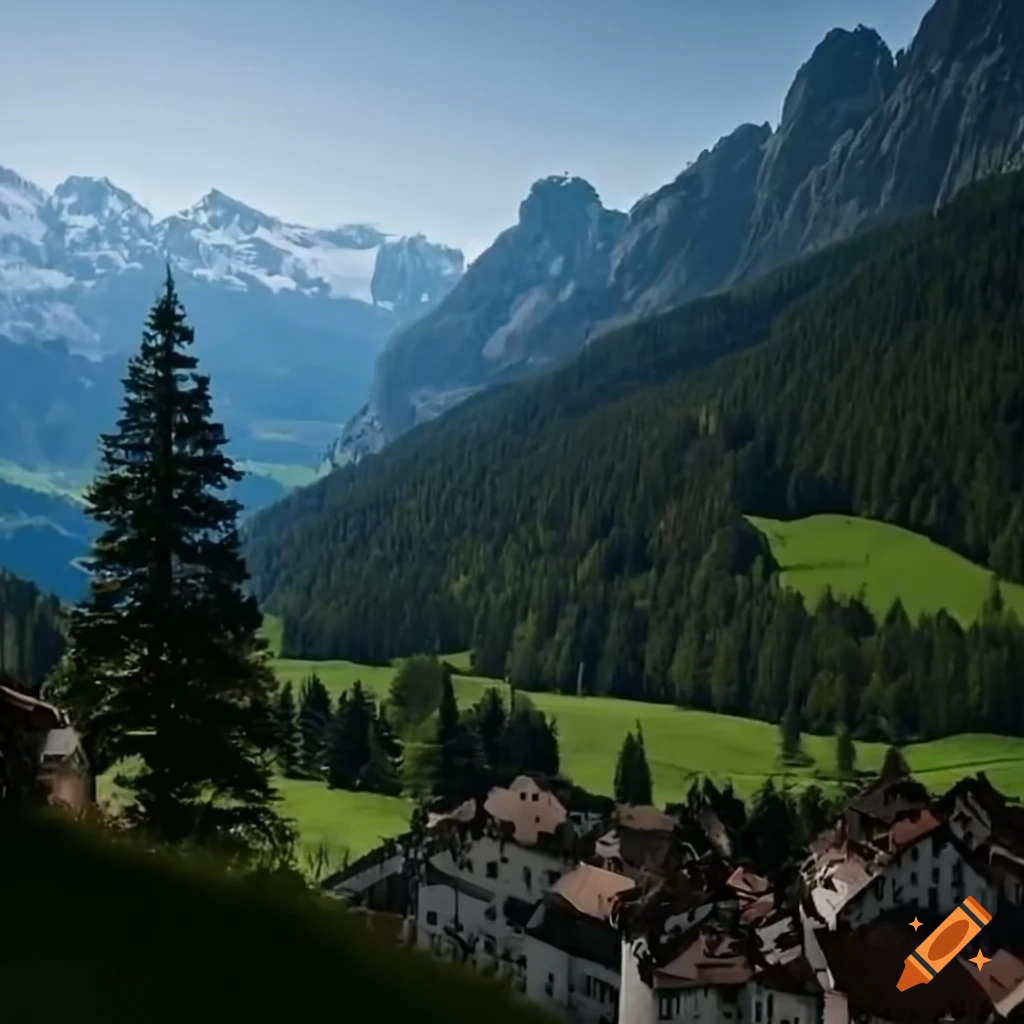 Realistic video showcasing the beauty of switzerland on Craiyon