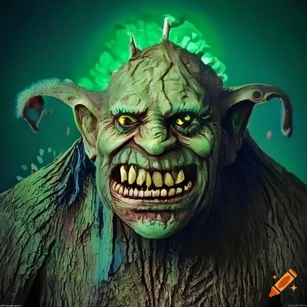 Rotten Tree Monster made from tree bark in hyper-realistic micro ...