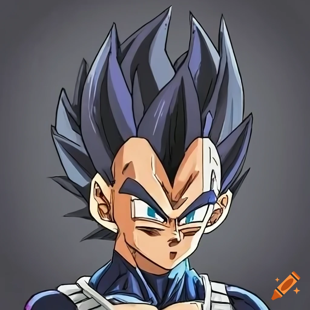 Vegeta character in black attire on Craiyon