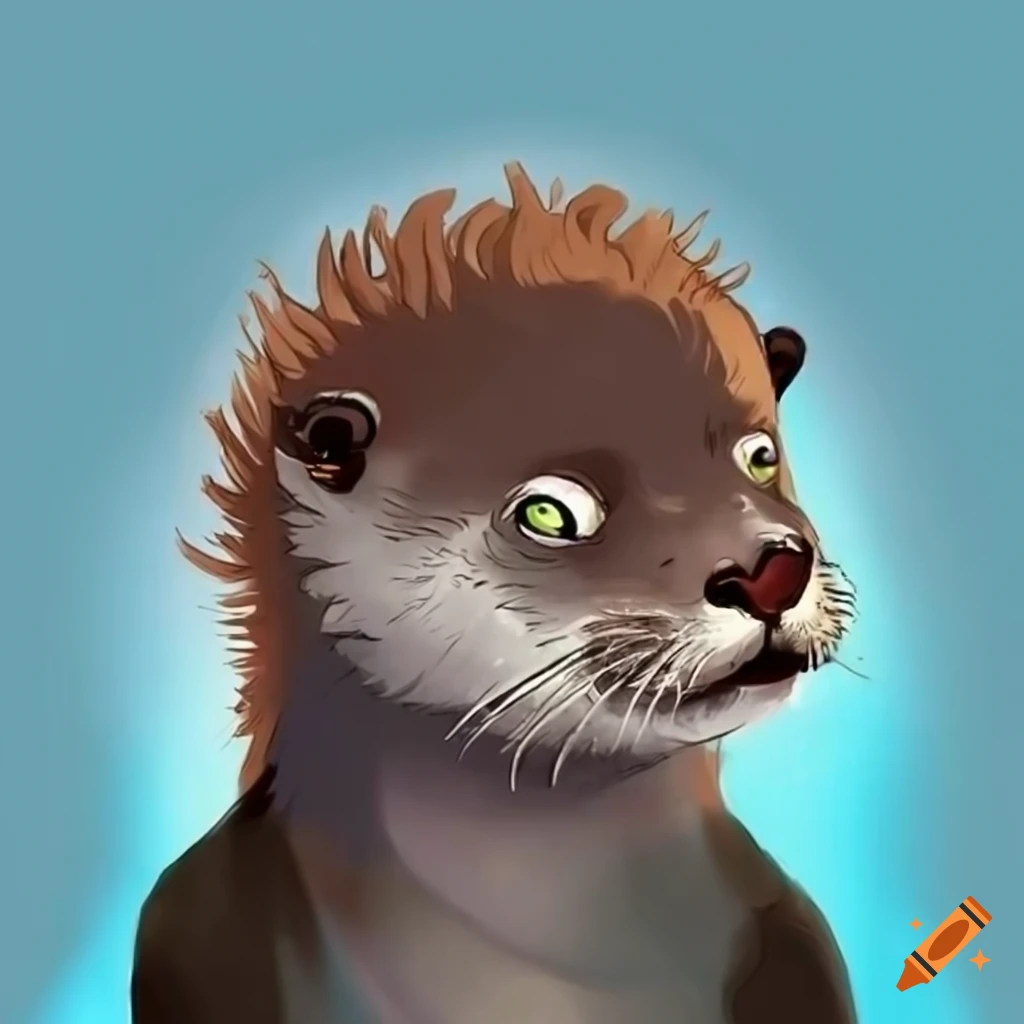 Anthropomorphic otter with mullet hairstyle on Craiyon