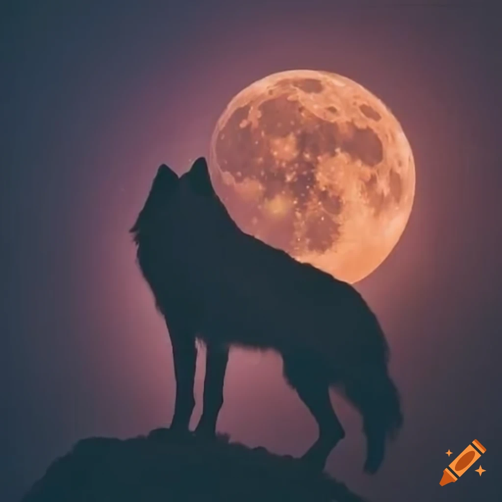 Full wolf moon on Craiyon