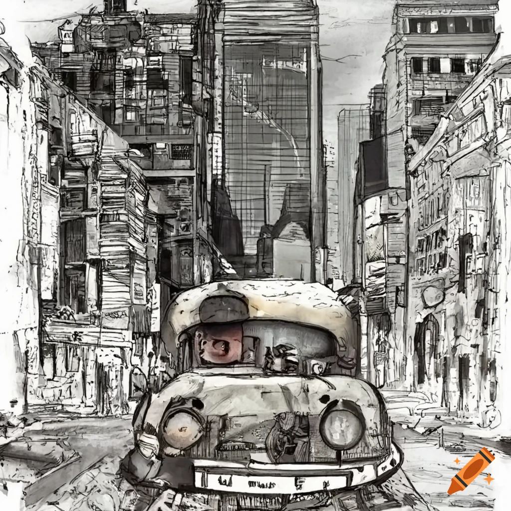 Post-apocalyptic art in the style of jack davis depicting toronto on ...